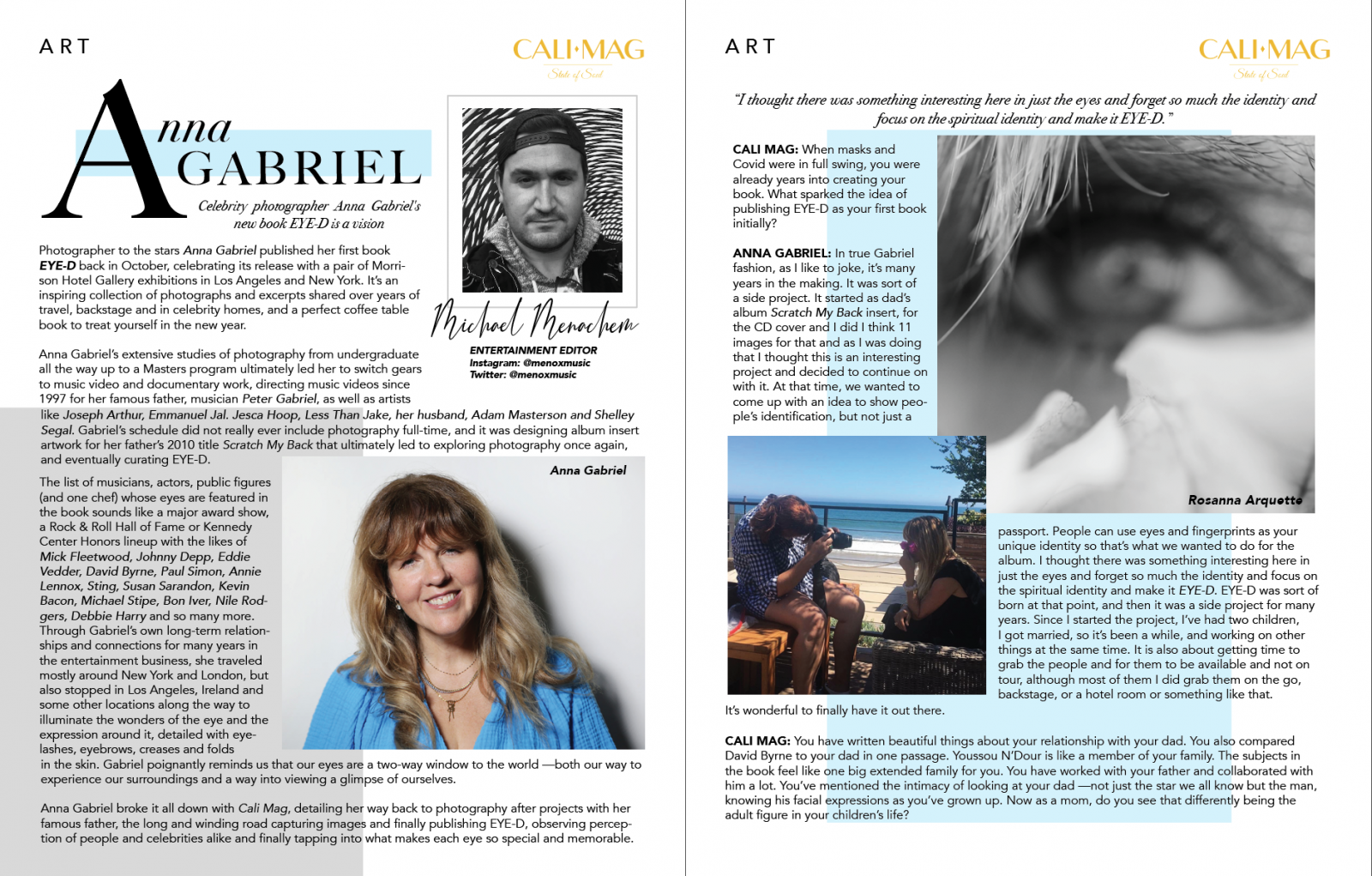 Celebrity Photographer Anna Gabriel's New Book EYE-D is a Vision